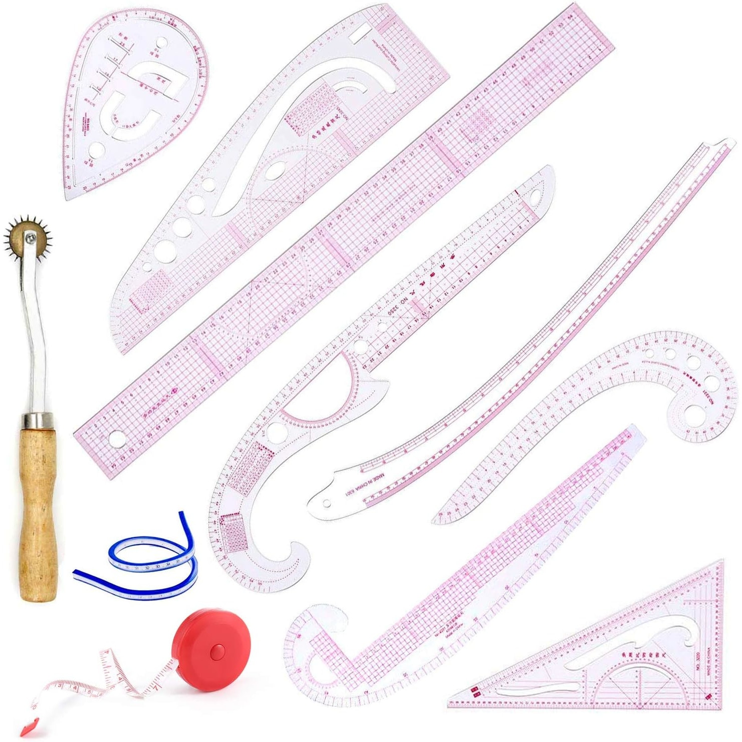 Set 15 instrumente masurat rigla croitorie, Pentru sabloane de cusut ...