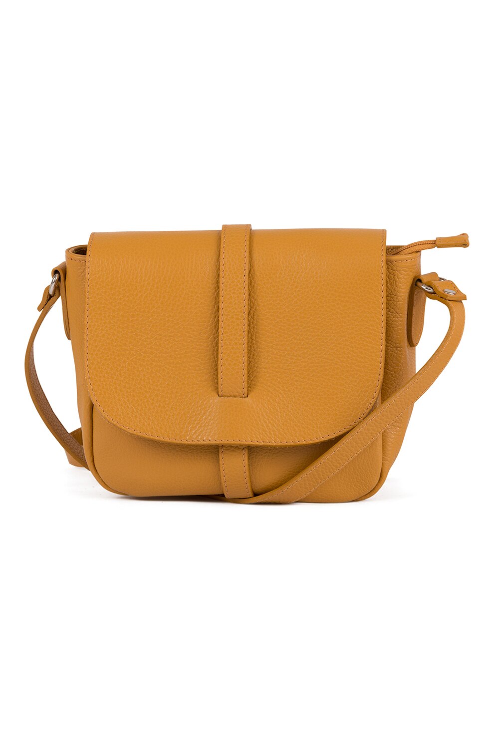 Lia Biassoni, Geanta crossbody de piele cu aspect marmorat, Galben ...