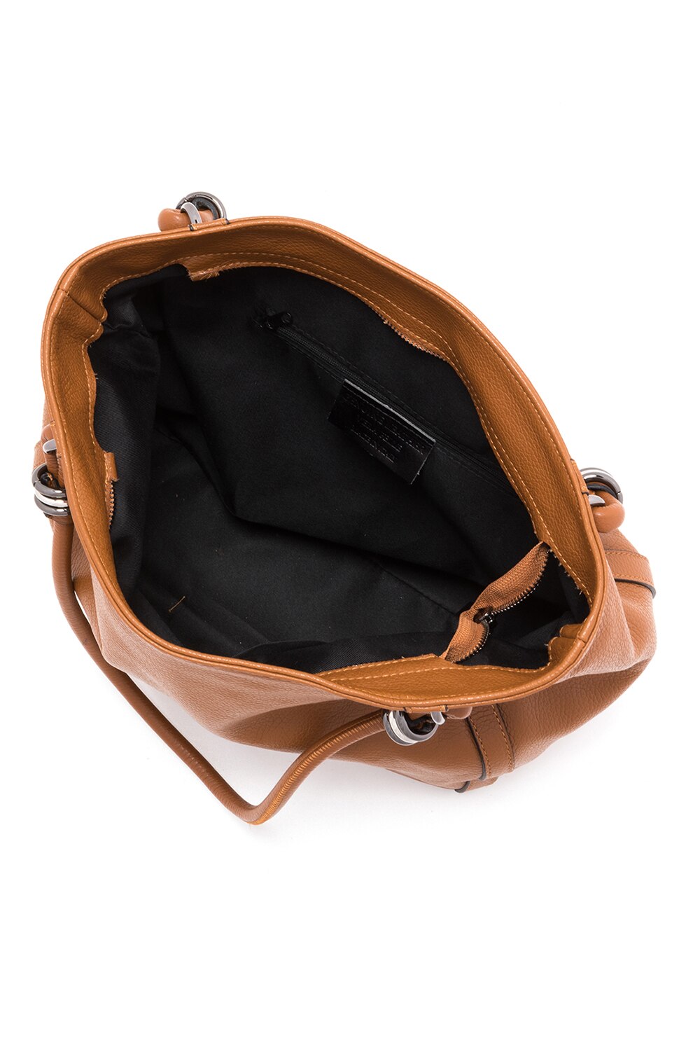 Lia Biassoni, Geanta hobo de piele cu aspect marmorat, Caramel - eMAG.ro
