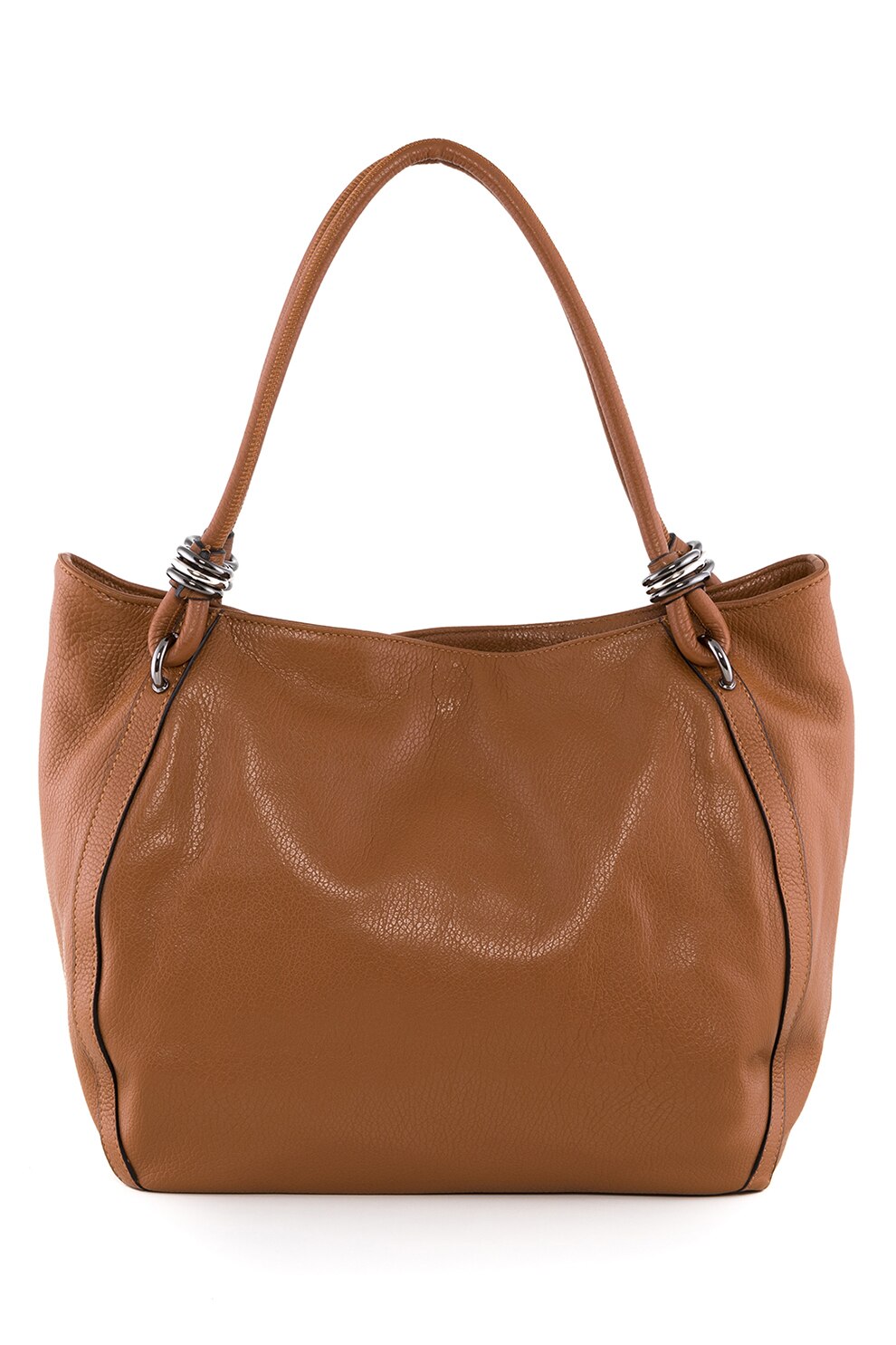 Lia Biassoni, Geanta hobo de piele cu aspect marmorat, Caramel - eMAG.ro