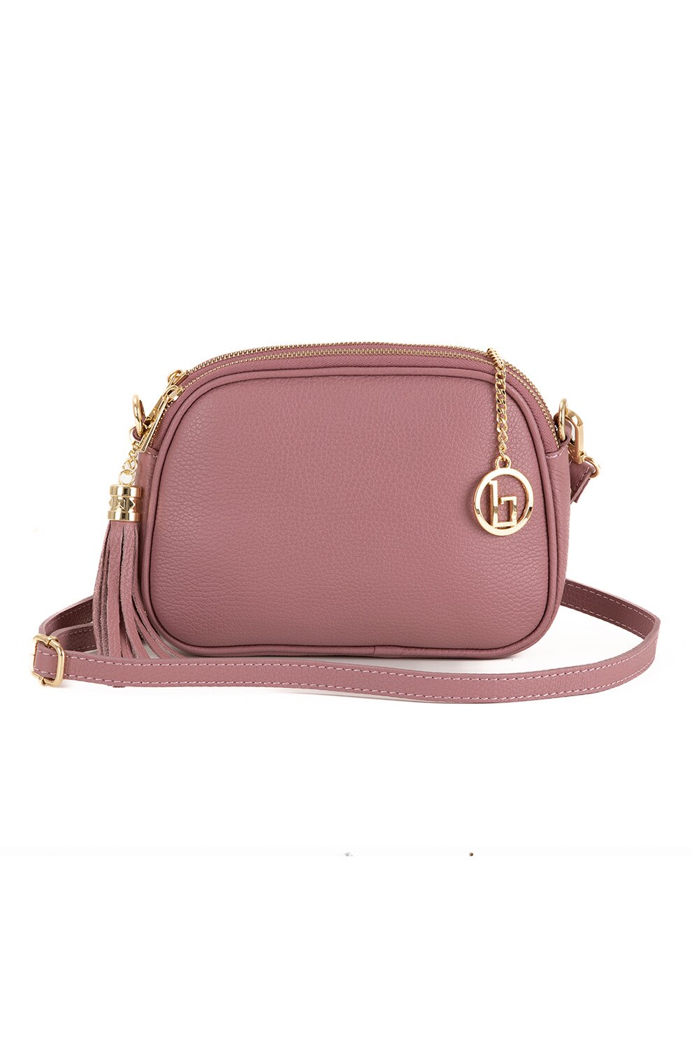 Lia Biassoni, Geanta crossbody de piele cu canaf si aspect marmorat ...