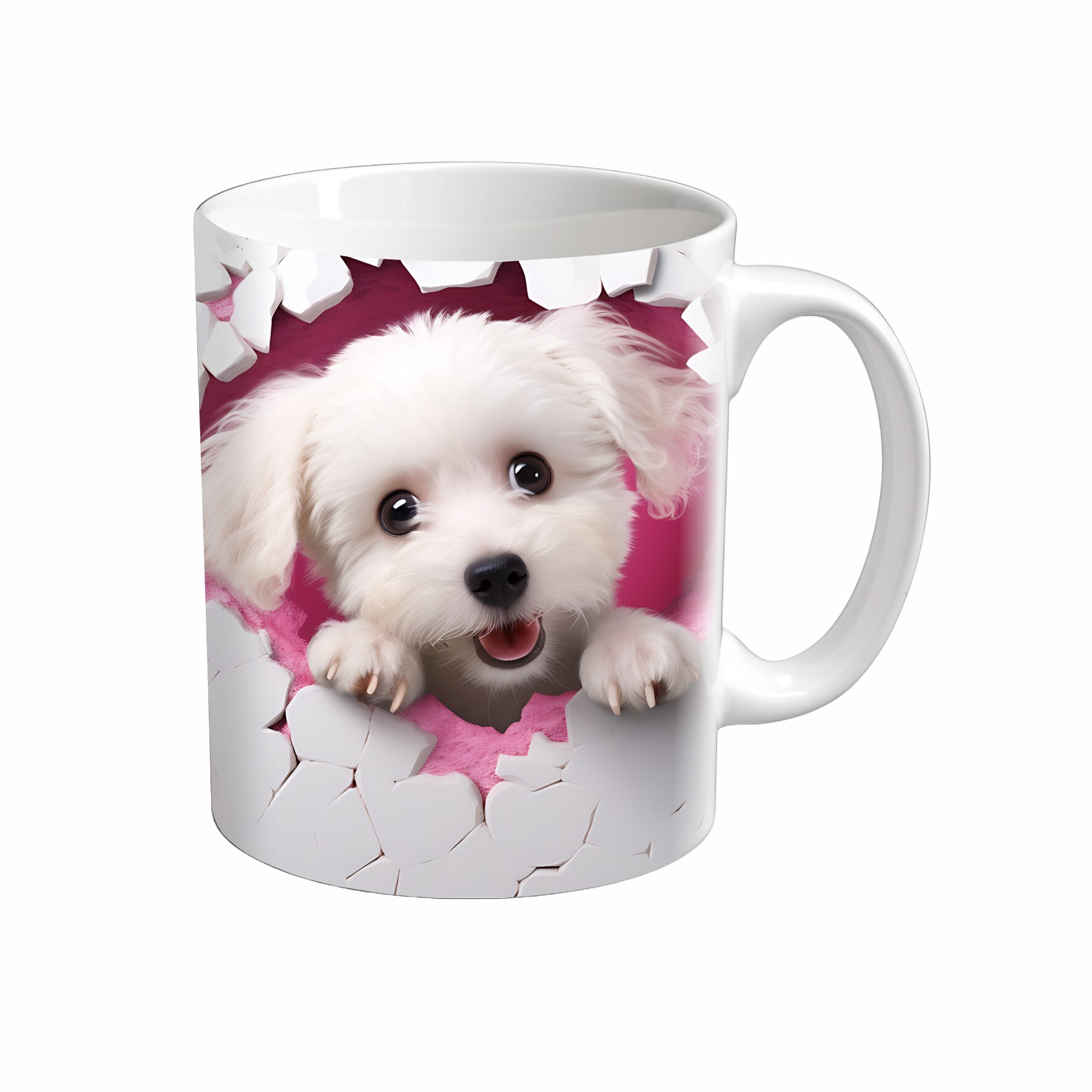 Cana Lovely Dog, Inedit Print, CP82V18, Ceramica, Alb, 330 ml - eMAG.ro