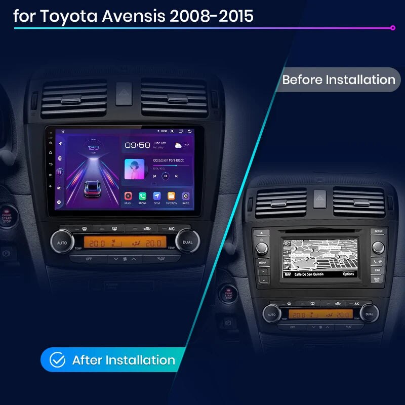 Mp5 плейър за Toyota Avensis V1 Plus 6GB 128GB 2Din Wifi 4x60 черен ...