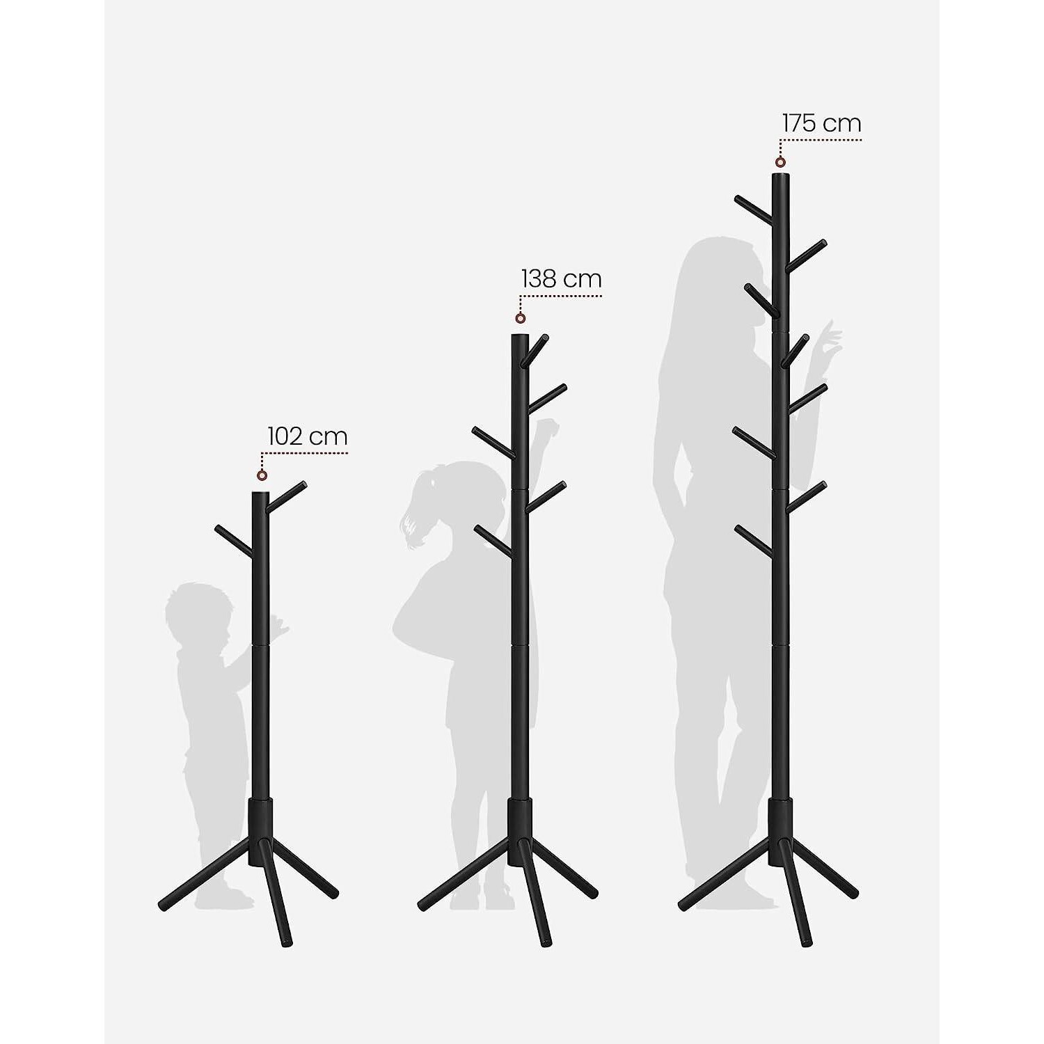 Cuier haine, Songmics, Lemn, 175cm, Negru - eMAG.ro