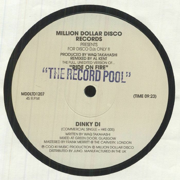 DINKY DI - Ride On Fire, Record Label Million Dollar Disco, Format 1 ...