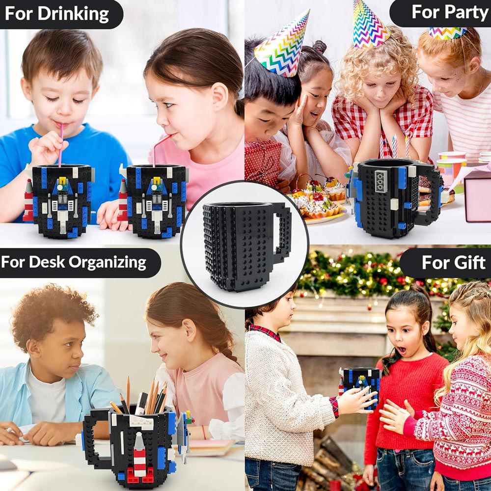 Дизайнерска чаша LEGO, PVC, 350 ml, черна - eMAG.bg