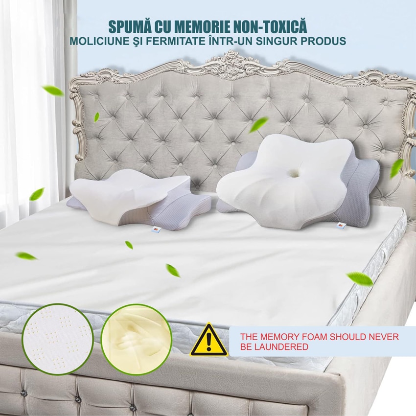 Perna Ortopedica Cervicala pentru dormit Linomag®, Spuma cu Memorie ...