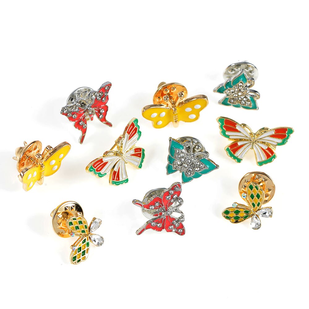 Set 10 brose martisor cu fluturi colorati, Meli Melo Paris - eMAG.ro