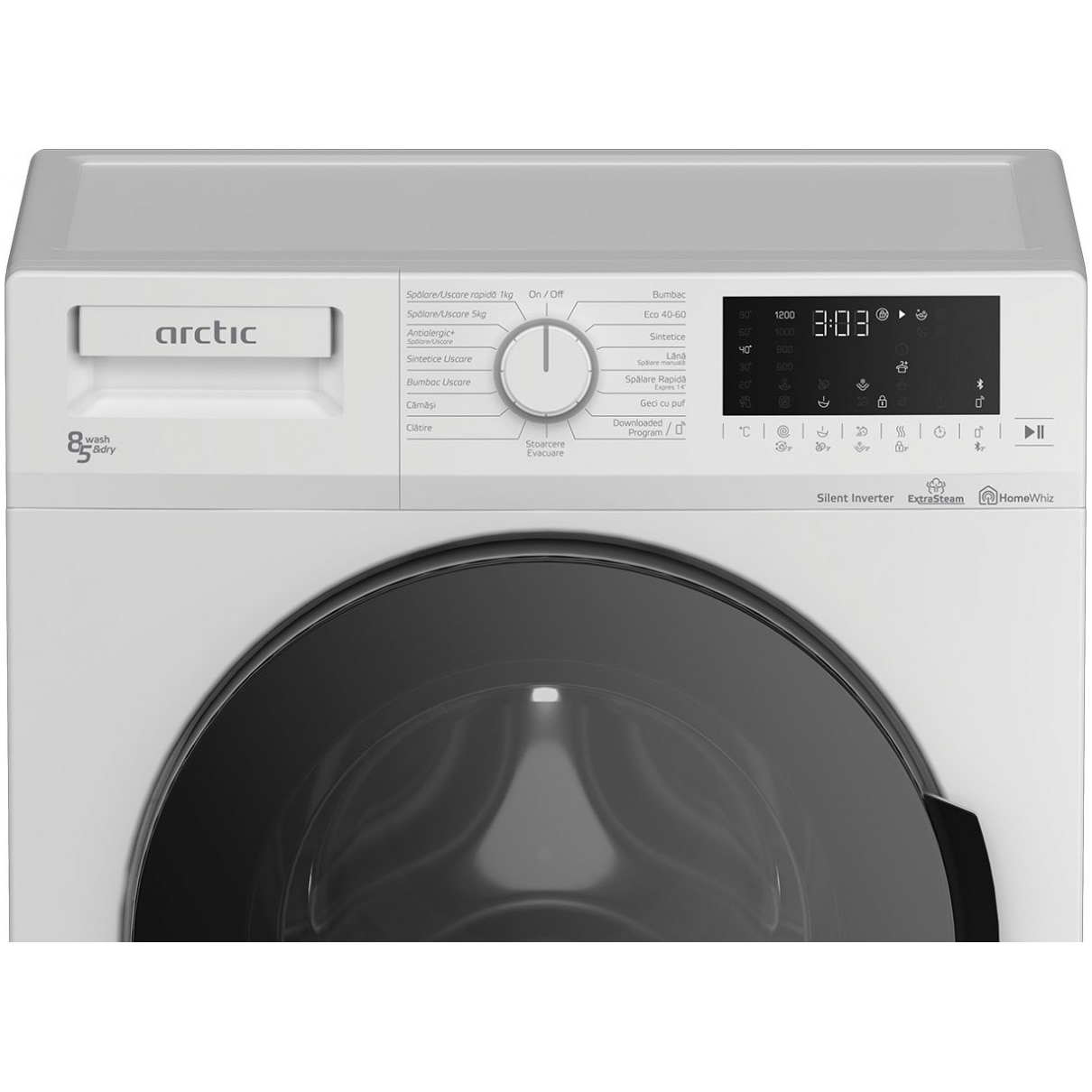 Masina de spalat rufe cu uscator Arctic APLWD851262WST, Spalare 8 kg, Uscare 5 kg, 1200 rpm ...