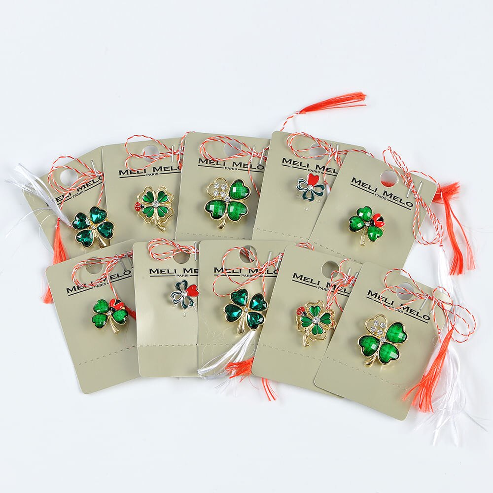 Set 10 brose martisor trifoi, Meli Melo Paris - eMAG.ro