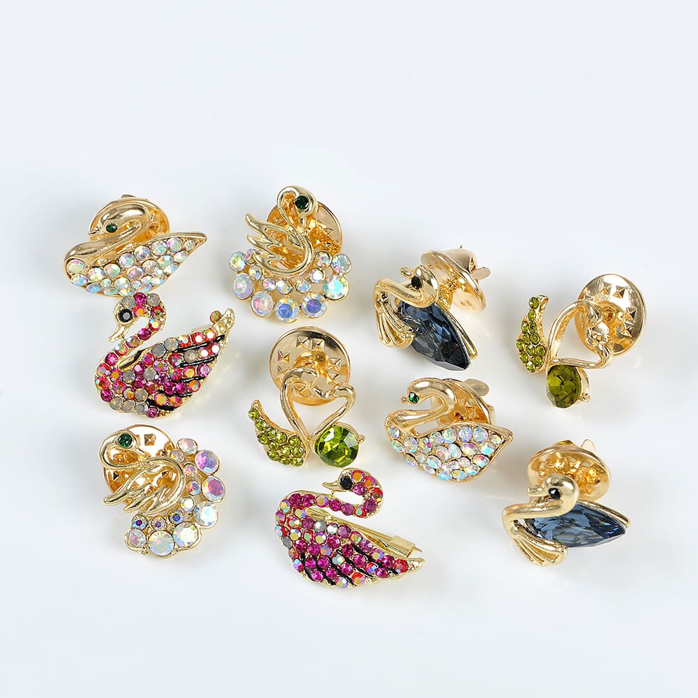 Set 10 brose martisor cu lebede, Meli Melo Paris - eMAG.ro