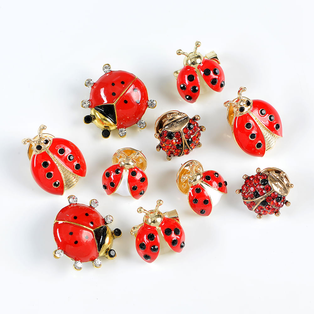 Set 10 brose martisor cu buburuze, Meli Melo Paris - eMAG.ro