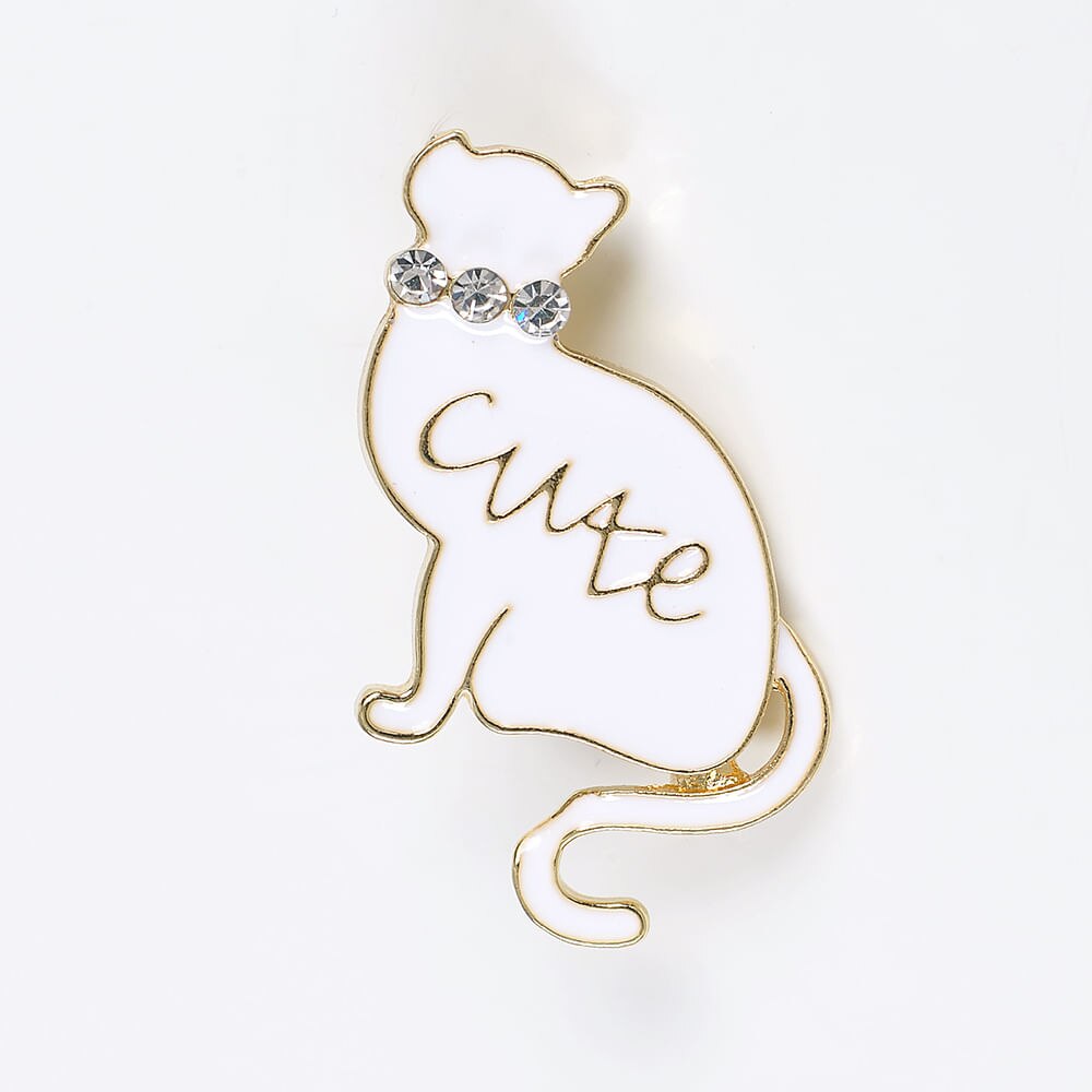 Brosa martisor pisica alba Cute, Meli Melo Paris - eMAG.ro