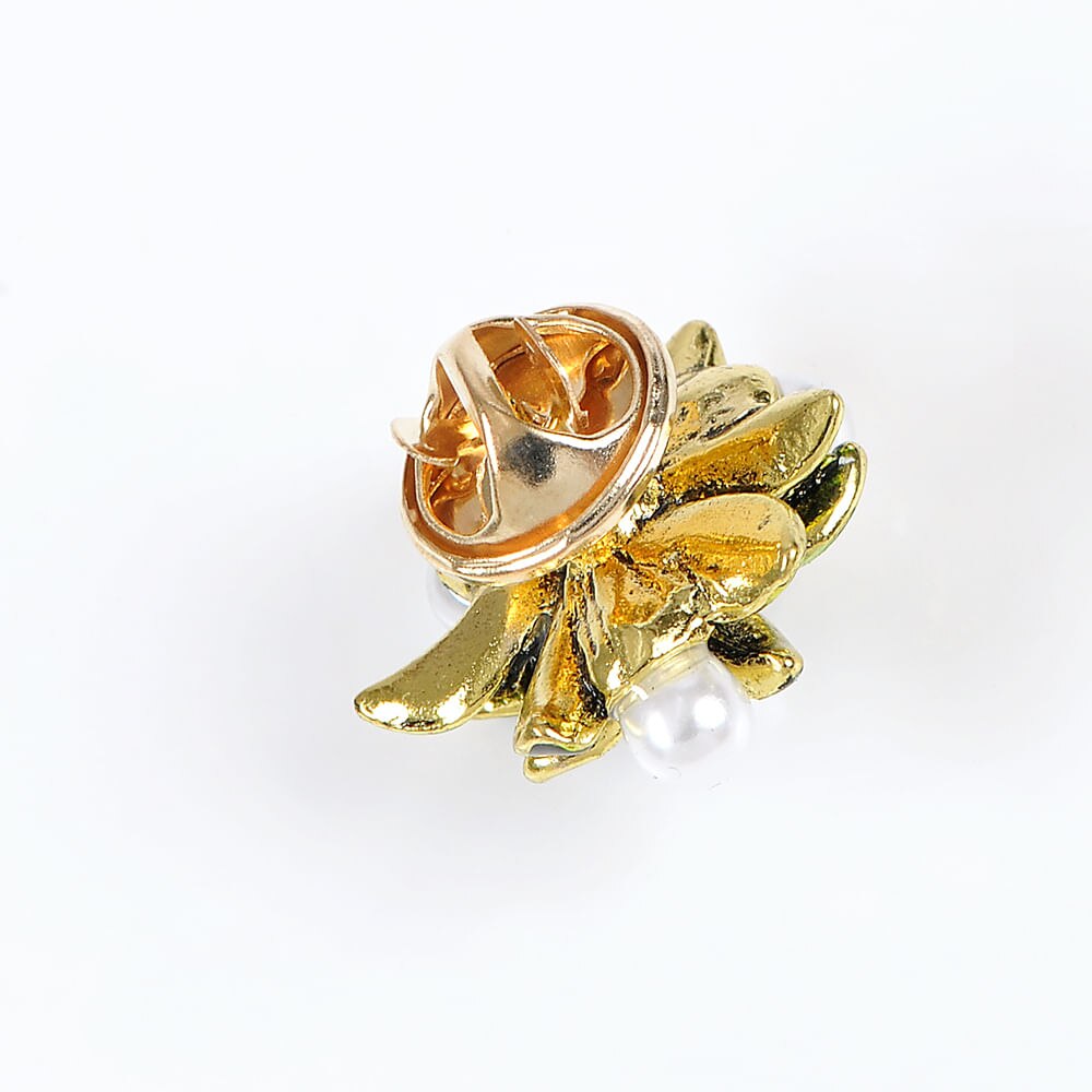 Brosa martisor floare verde cu perle albe, Meli Melo Paris - eMAG.ro