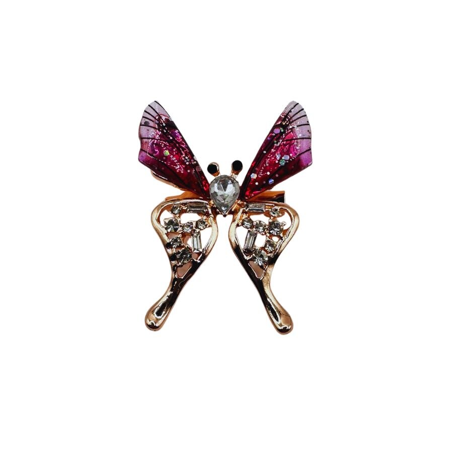 Martisor brosa din metal in cutie rosie 9 x 5 cm cu fereastra de sticla ...