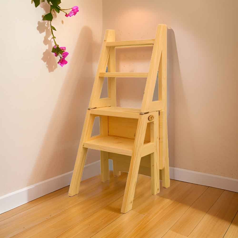 Scaun si Scara 2 in 1, Duplex, din Lemn Masiv, Step Up, Transilvan ...