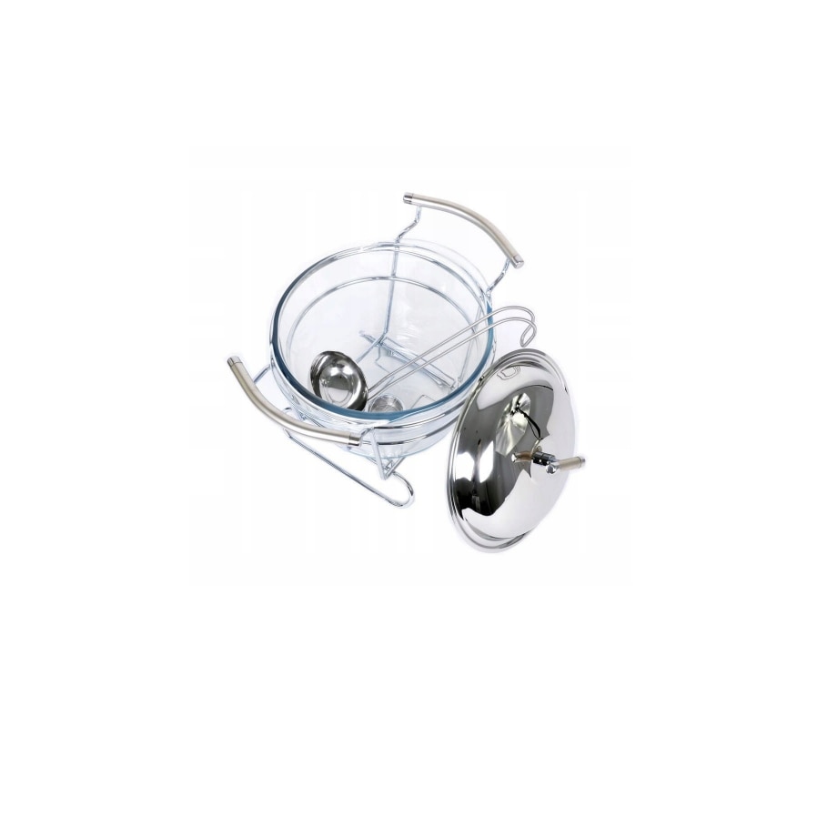 Vas termorezistent, capac inox, cu incalzitor pentru mancare, chafing ...