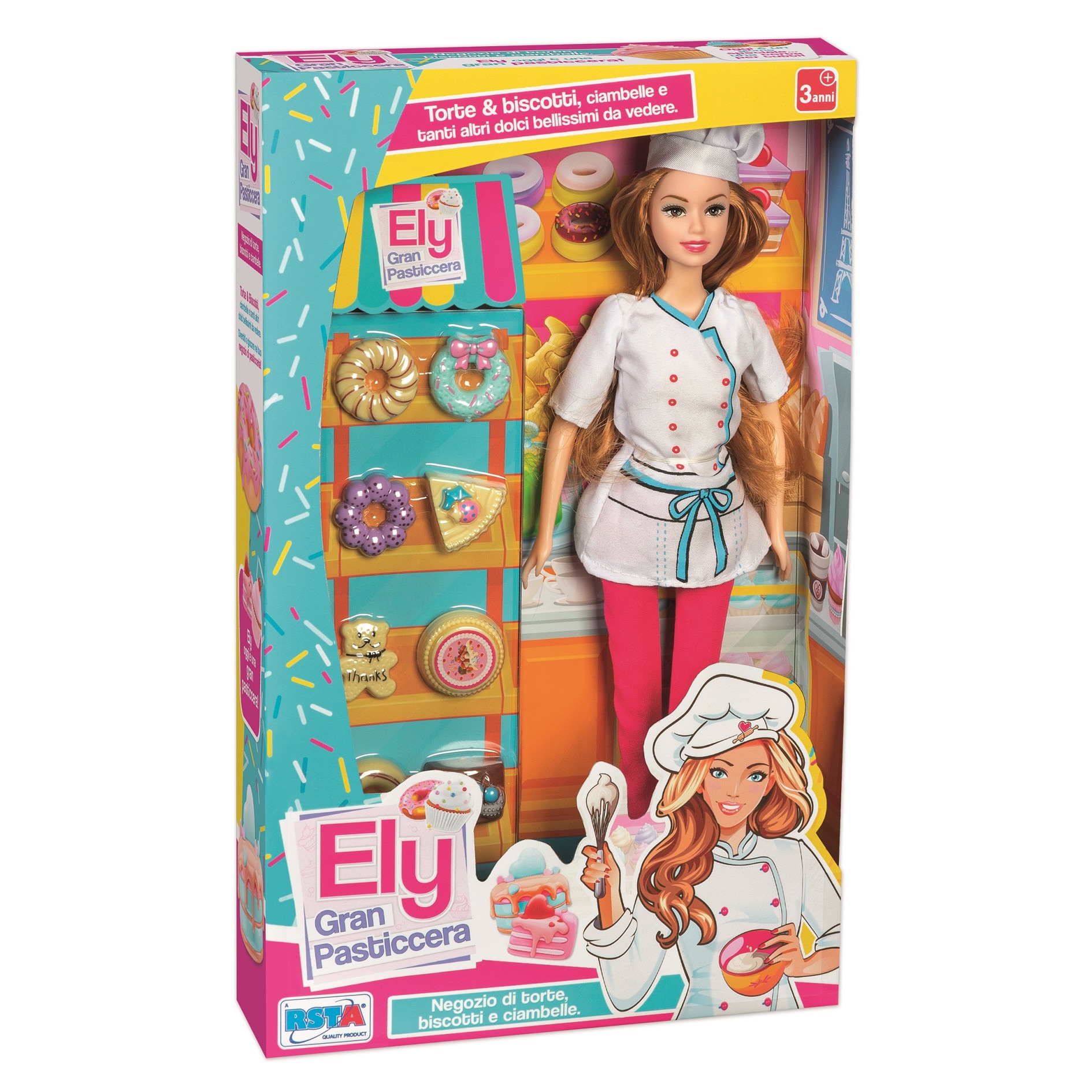 Кукла RS Toys pastry chef Ely, 29 см, с различни торти - eMAG.bg