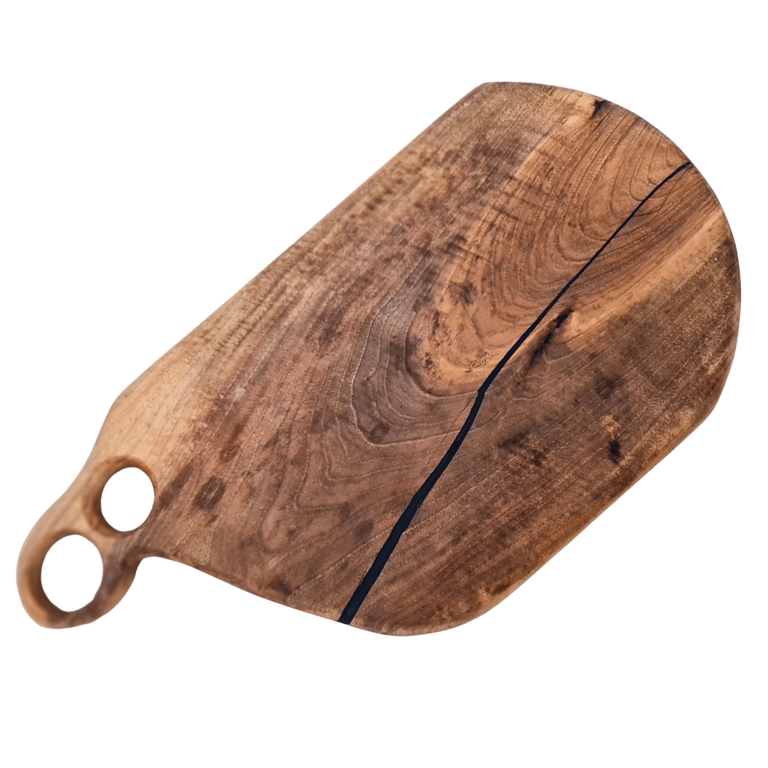 Tocator Handmade din Lemn de Nuc cu Insertii de Rasina (Model 2) - eMAG.ro