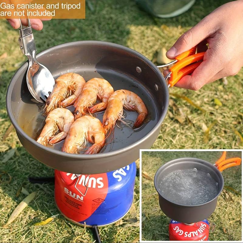 Set Gatit Camping complet +1 Mini Aragaz Portabil +1 butelie 300g, 16 ...