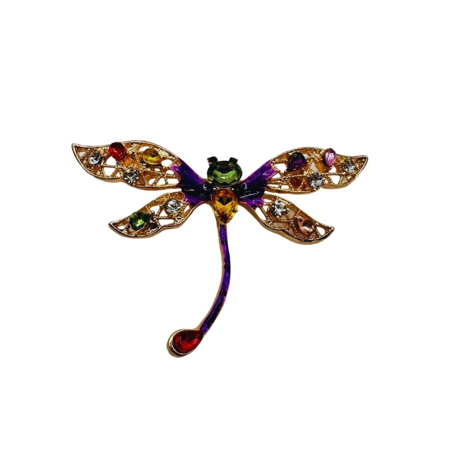 Martisor brosa din metal in cutie rosie 9 x 5 cm cu fereastra de sticla ...