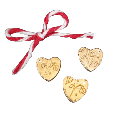 Martisor ghiocel forma inima, Zenini, bronz, 1 cm - eMAG.ro