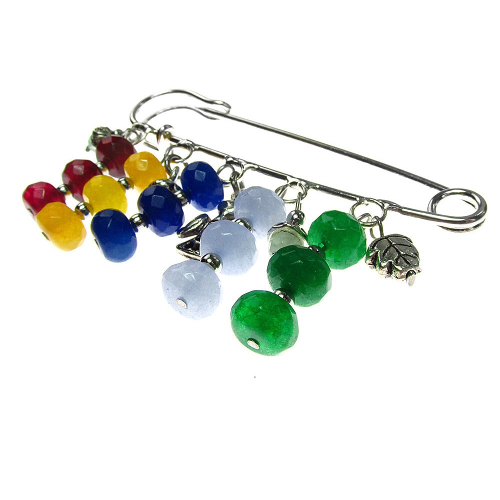 Brosa ac de siguranta supradimensionat cu jad si charmuri - eMAG.ro