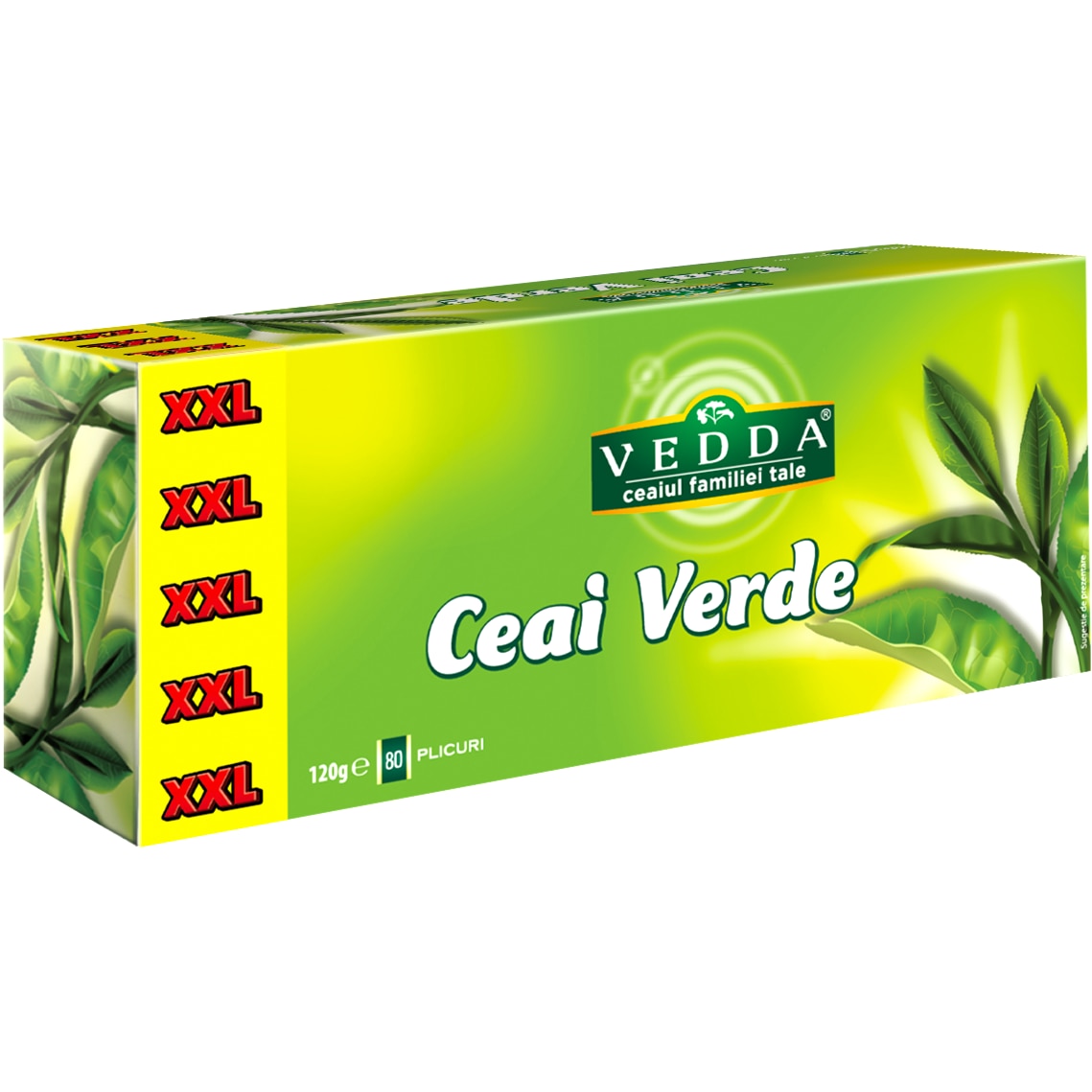 Ceai Verde, fara aditivi, fara coloranti, pachet economic, 80plicuri, 120g, Vedda Kalpo - eMAG.ro