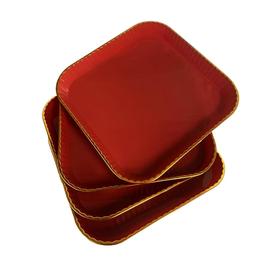 Set 4 tavi patrate Pufo Gentle pentru servire aperitive, dulciuri ...