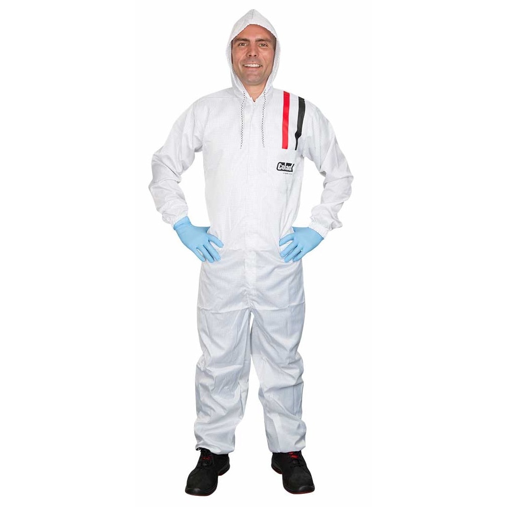 Combinezon vopsitor auto Colad Hamach, marimea 50, nylon, cu gluga, alb ...