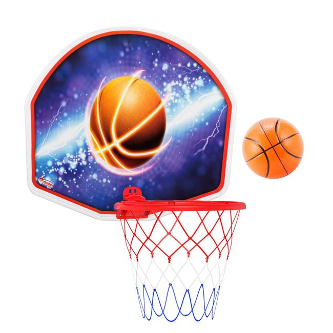 Cos de baschet cu panou, inel de 19 cm si minge inclusa, 41x33cm - eMAG.ro