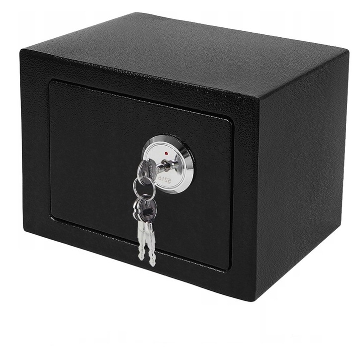 Seif metalic antiefractie cu inchidere prin cheie, UBX, 23x17x17 cm ...