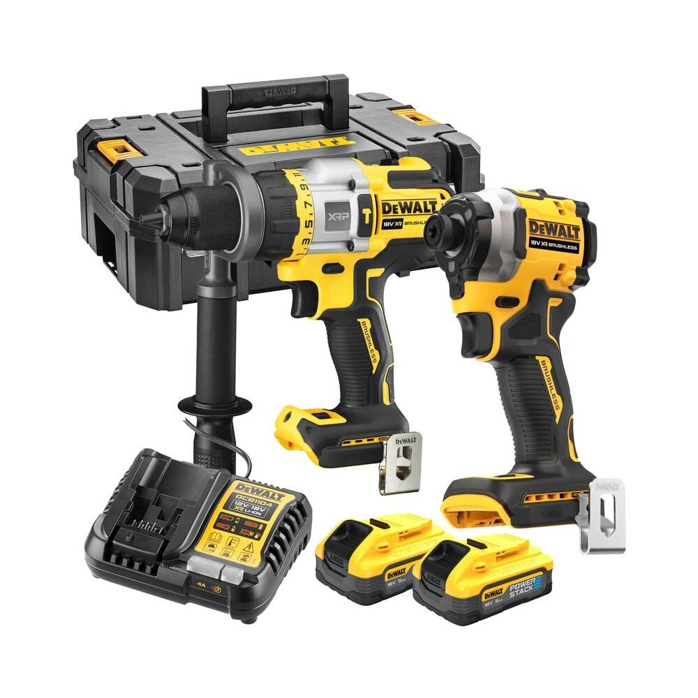 Set 2 scule premium DCD999N-XJ + DCF850N-XJ, 18V, 2 x 5.0Ah PowerStack + incarcator + TSTAK ...