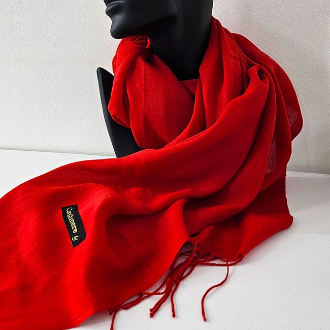 Esarfa lunga Ember, tip fular, cu franjuri simetrici si ambalata in ...