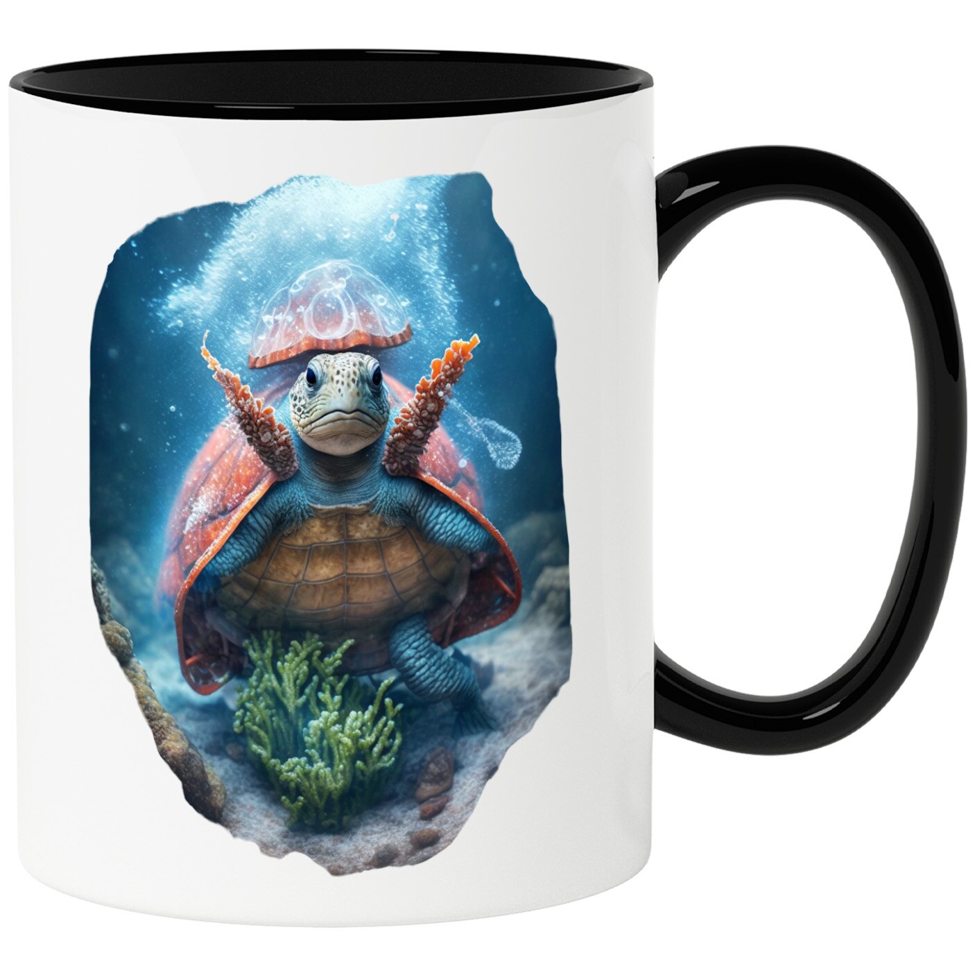 Cana cu Portret Broasca Testoasa Rosie in Apa, Ocean, Mare, Animale ...