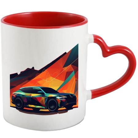 Цветна спортна кола Audi Абстрактна мозайка за любители на автомобили ...