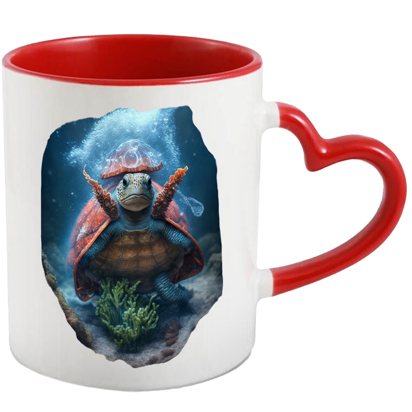 Cana cu Portret Broasca Testoasa Rosie in Apa, Ocean, Mare, Animale ...