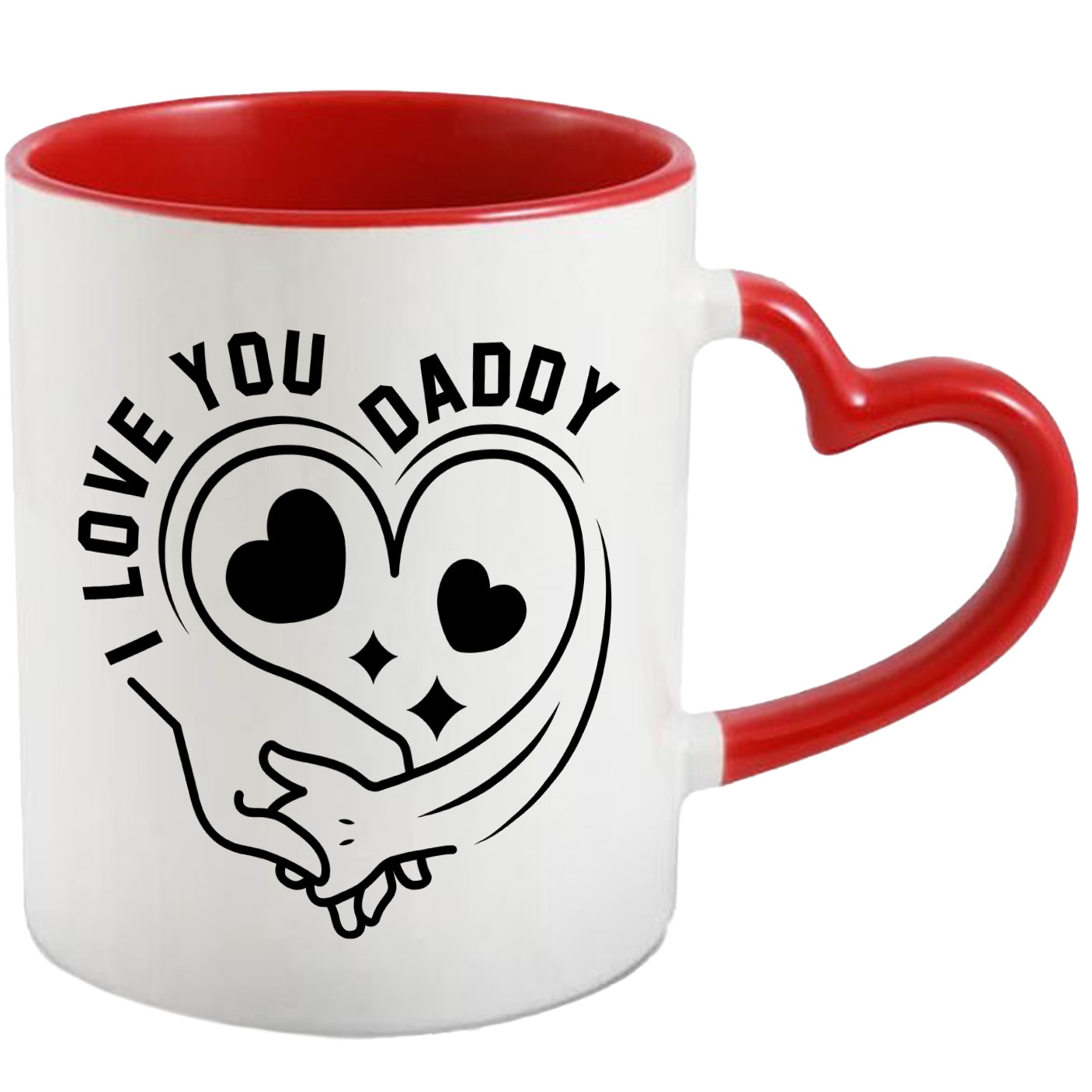 Cana cu Mesajul in Engleza I Love You Daddy, Te iubesc Tata, Inimioara ...