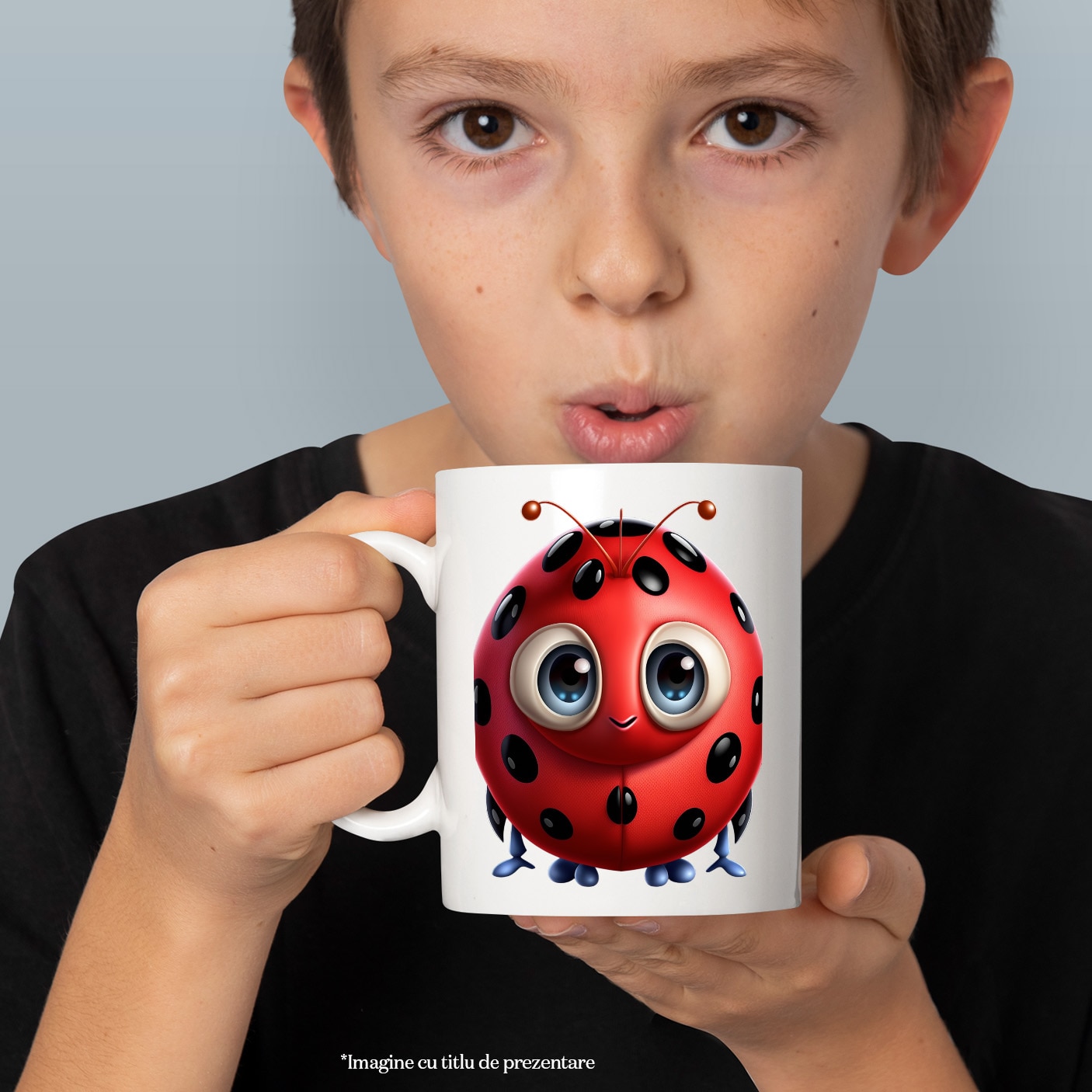 Cana cu Portret Buburuza, Buburuza Draguta, Fericita, Ochii Albastri, Iubitori de Buburuze ...