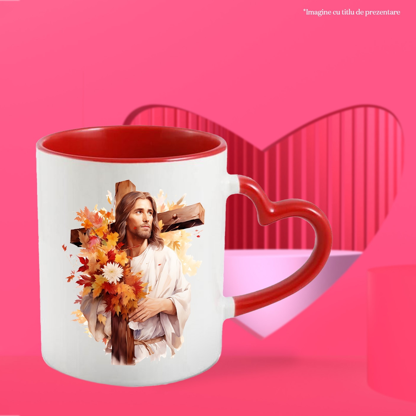 Cana cu Domnul Iisus Hristos tinandu-si crucea, religie, ilustratie ...