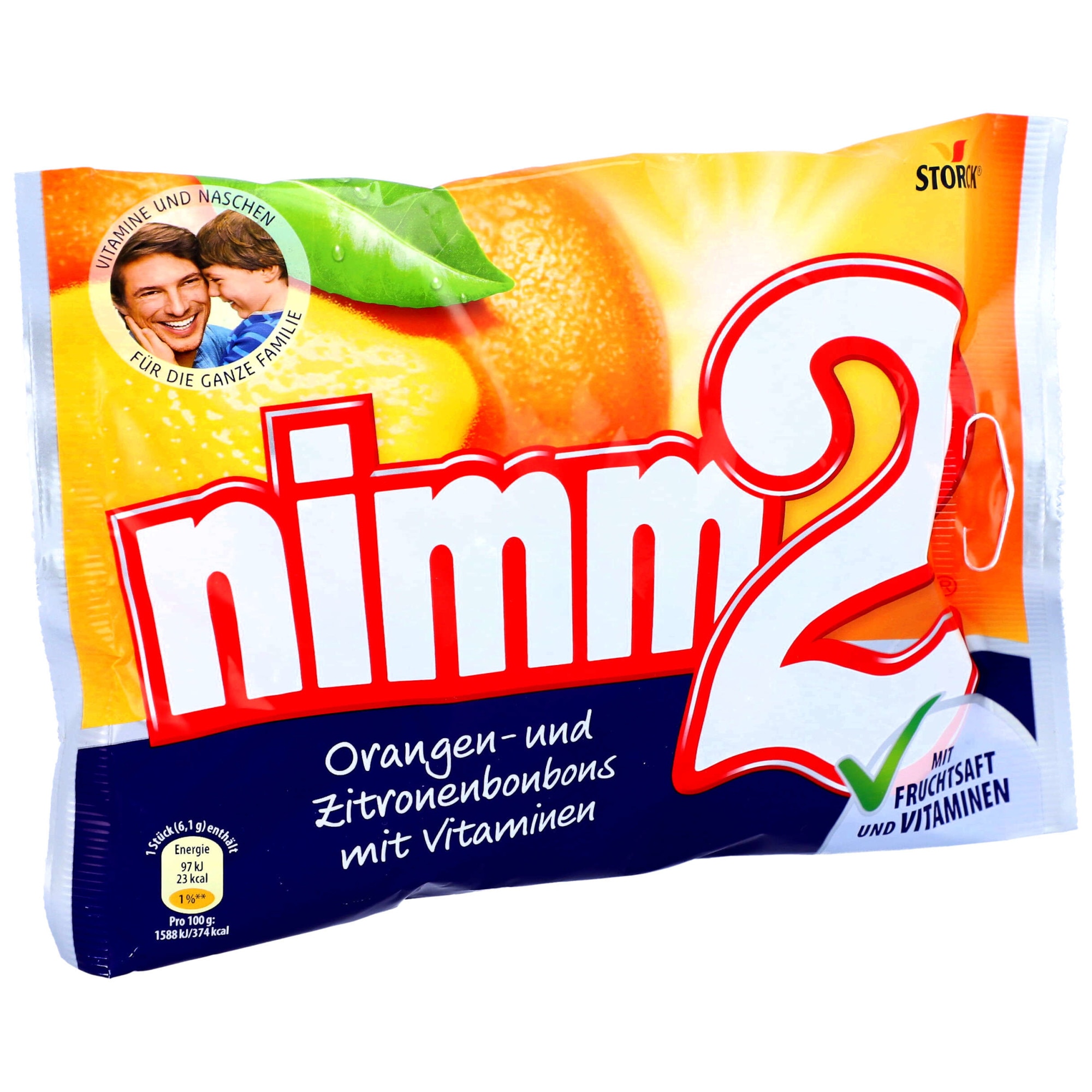 Bomboane de fructe Nimm2, portocala si lamaie, 36 bucati, 240g - eMAG.ro