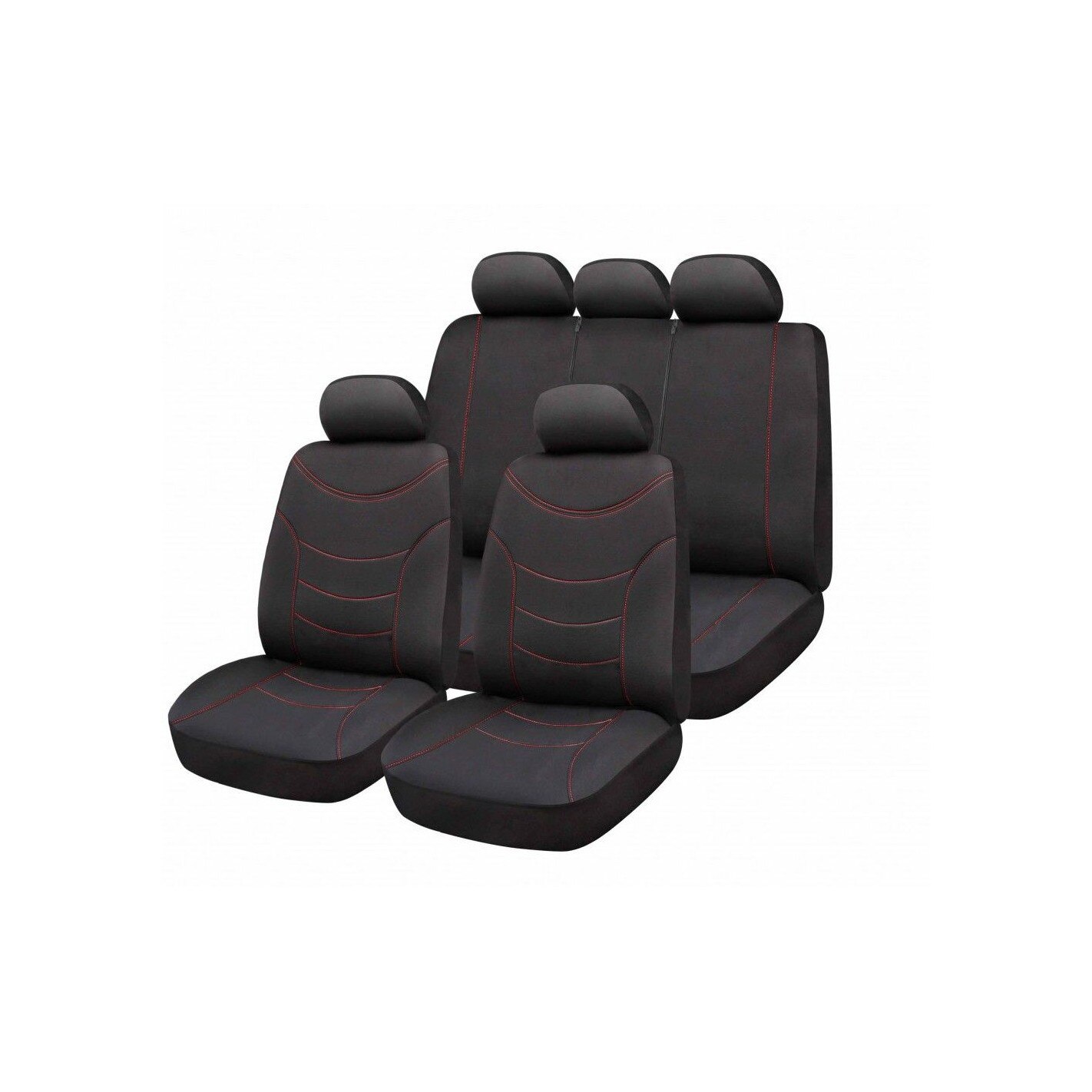 Set 5 Huse Scaun Universale Negru/Rosu Bottari - eMAG.ro
