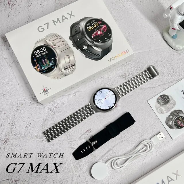 Okosóra G7 MAX 1,65 hüvelykes HD, nagy képernyő, egyedi tárcsás NFC AI Voice Assistant Compass ...