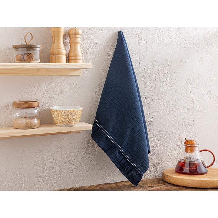 Prosop bucatarie, English Home, Muslin, 100% bumbac, 40x60 cm, albastru ...