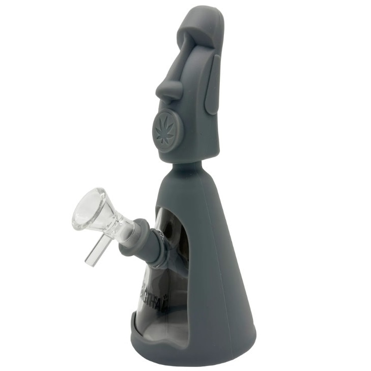 Bong tutun plante Moai Easter Island Head silicon Urban Crew 20cm - eMAG.ro