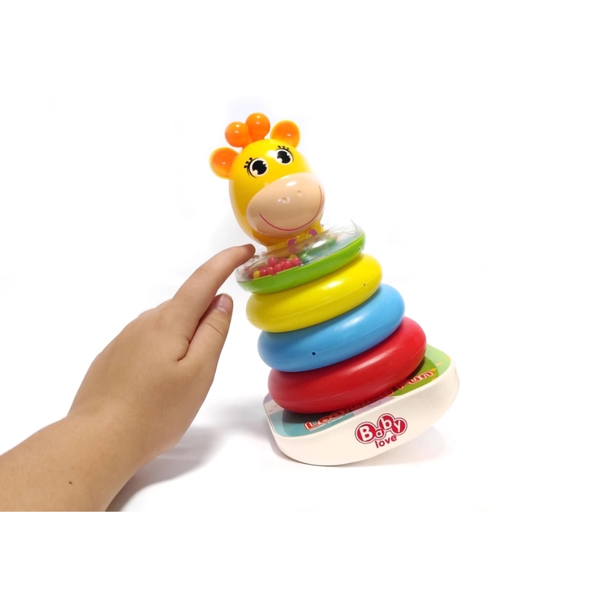 Jucarie Interactiva Bebelusi, Miraza, Piramida cu 4 Inele de Stivuit ...
