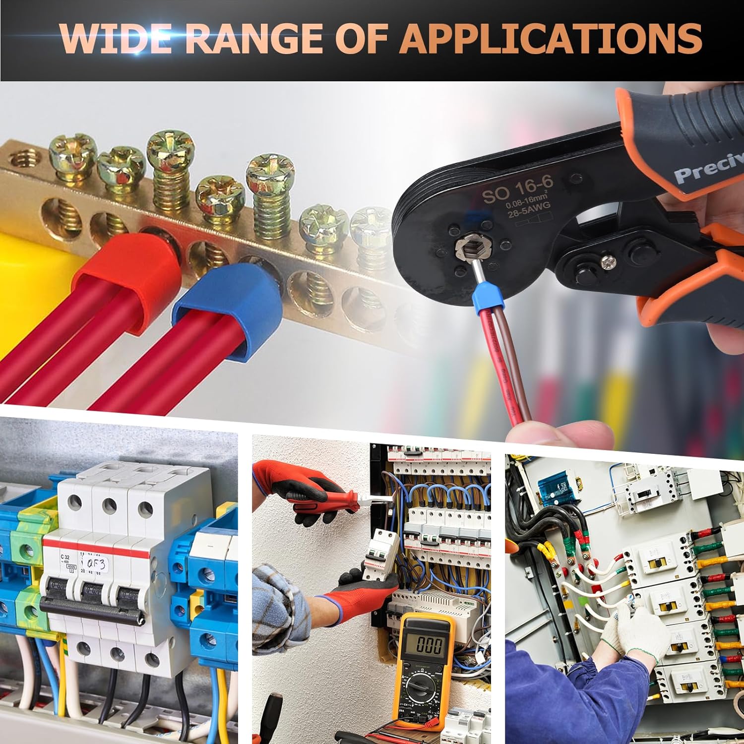 Set cleste de sertizat hexagonal pini connectori cu 1200 bucati ...