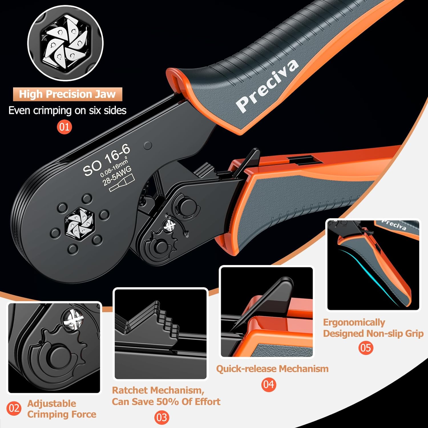 Set cleste de sertizat hexagonal pini connectori cu 1200 bucati ...