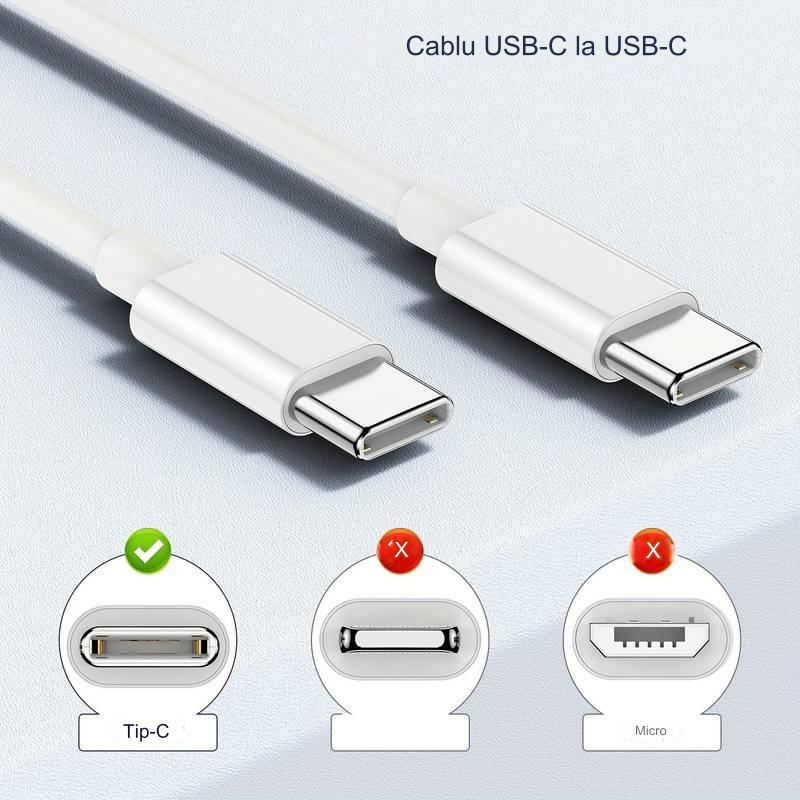 Cablu transfer date si incarcare, INVINCIO®, de la USB-C la USB-C ...