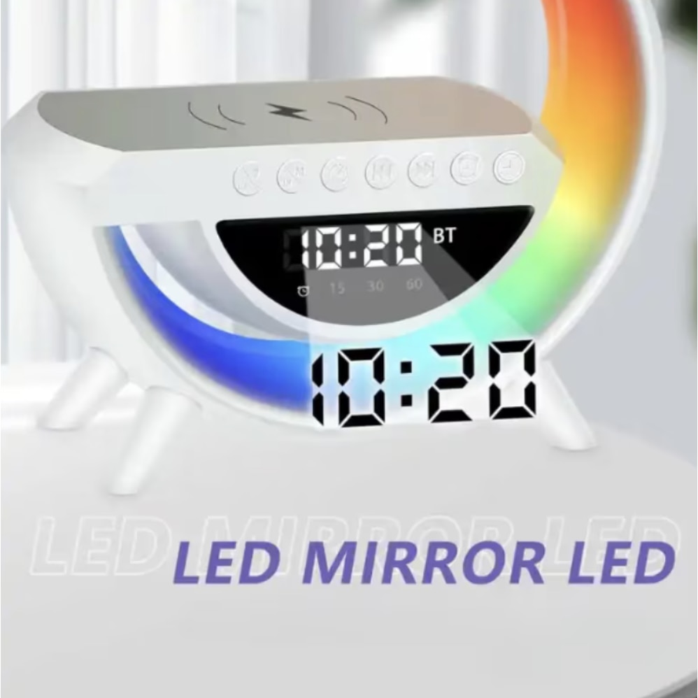 Incarcator Rapid Wireless 15W 4 in 1 WaltStore cu Ceas, Speaker, Lampa ...